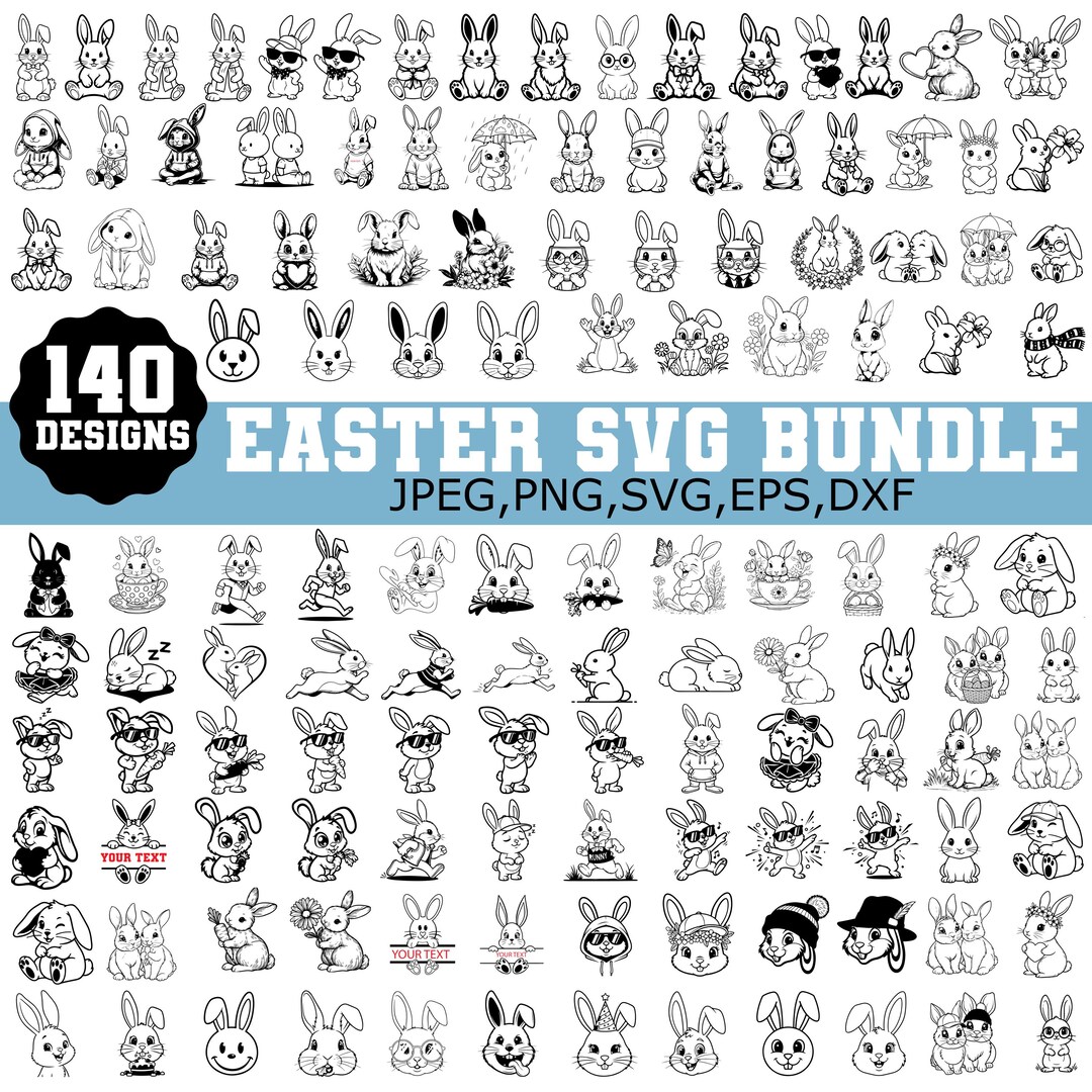 Easter Bunny SVG Bundle, Spring Designs (digital Download) - Etsy