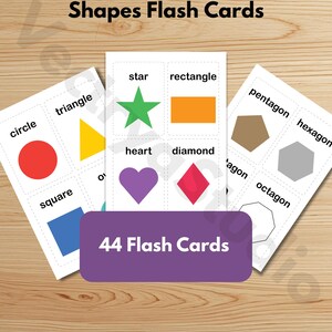 Learning Flash Cards Color, Shape and Numbers: Coordinated 44 Cards ...