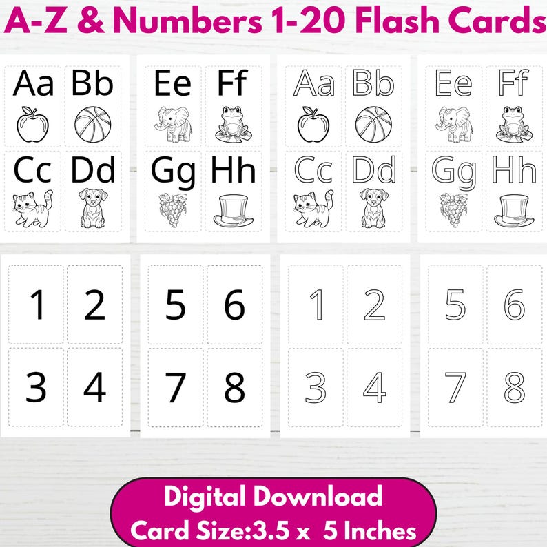 208 Printable Flash Cards, ABC Alphabet, Numbers, Colors, Shapes ...