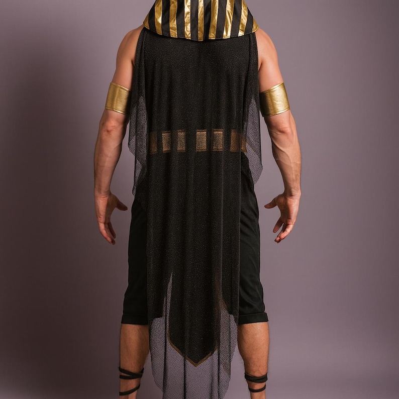 Pharaoh Costume Men – Egyptian King Outfit With Staff & Headdress ...