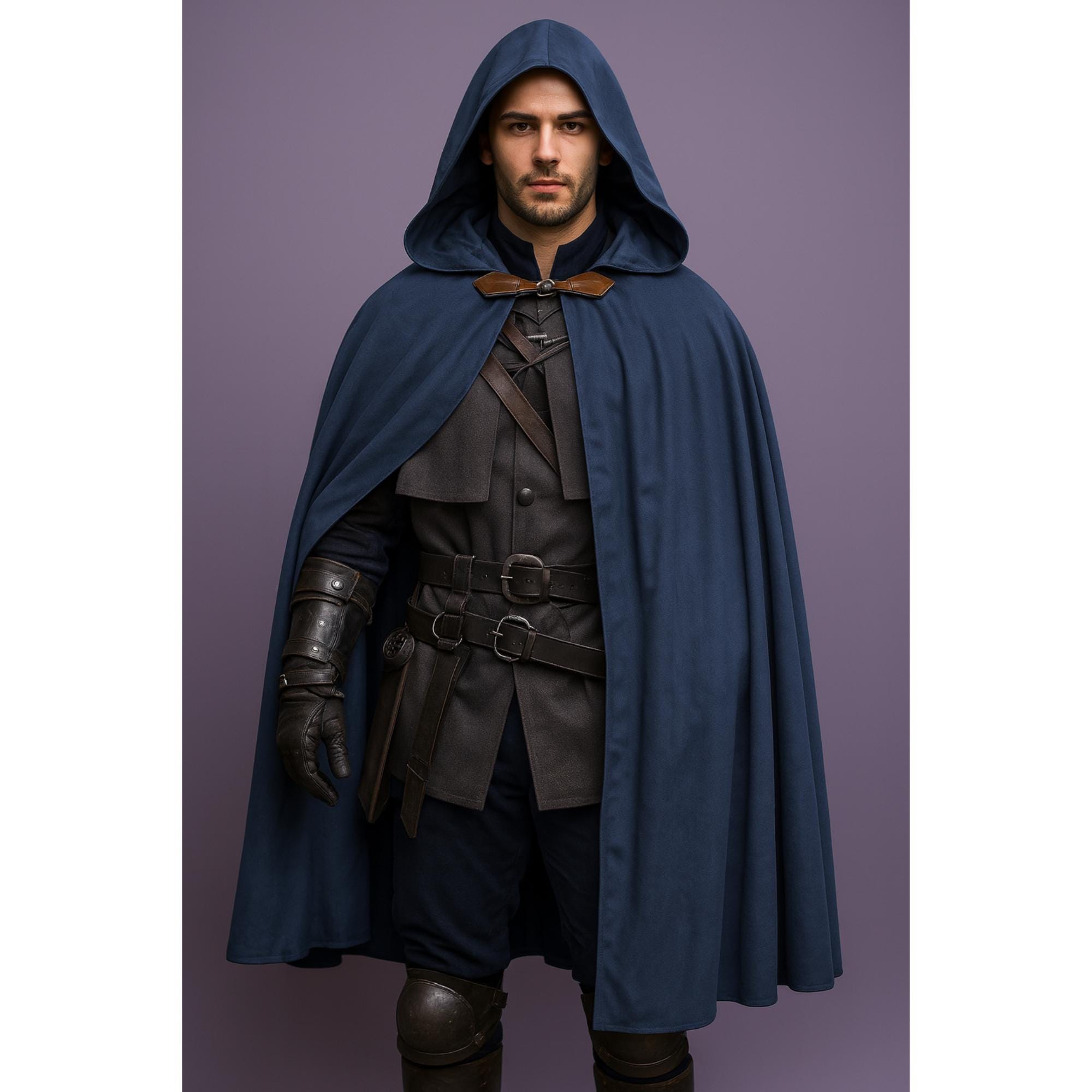 Medieval Hooded Cloak for Men | Renaissance Costume Cape | LARP Fantasy ...
