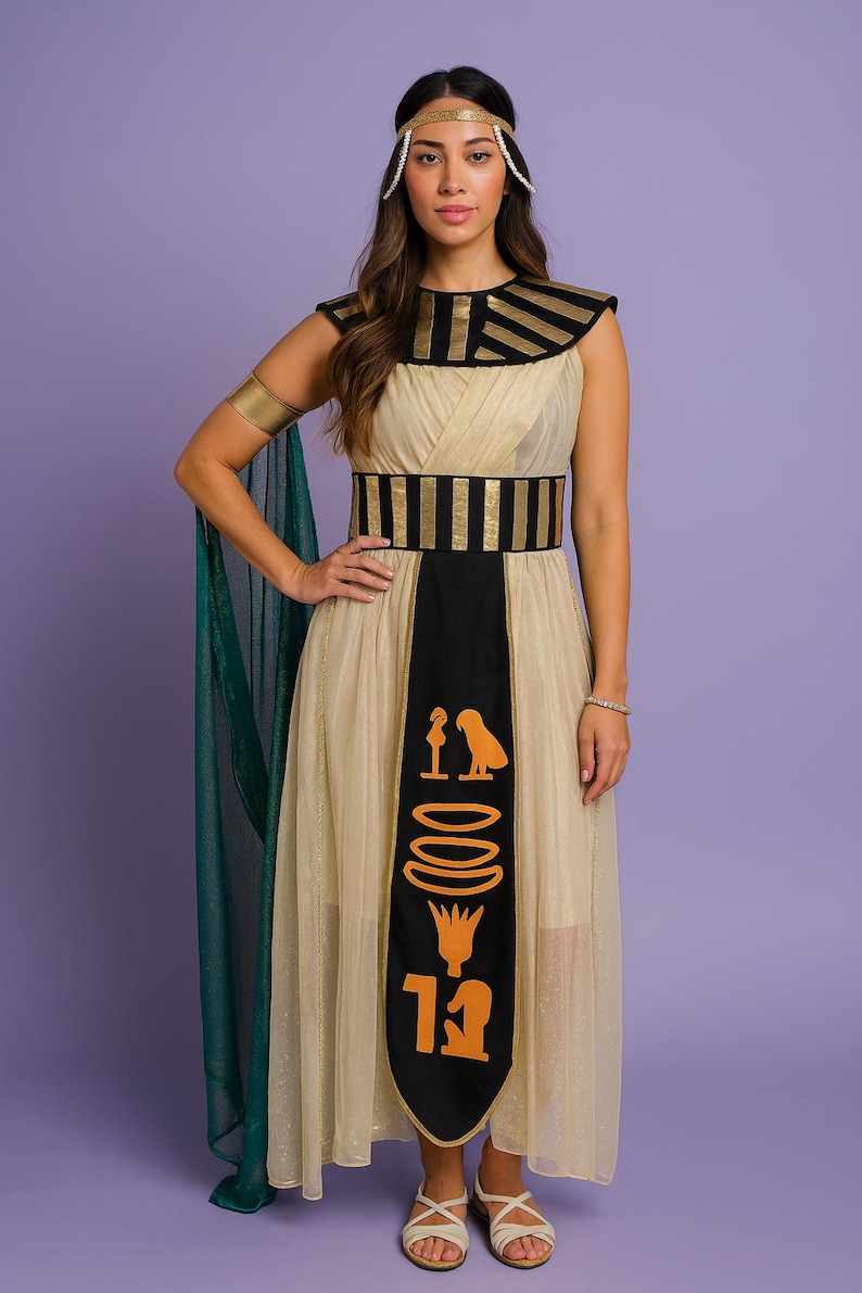 Pharaoh Costume Men – Egyptian King Outfit With Staff & Headdress ...