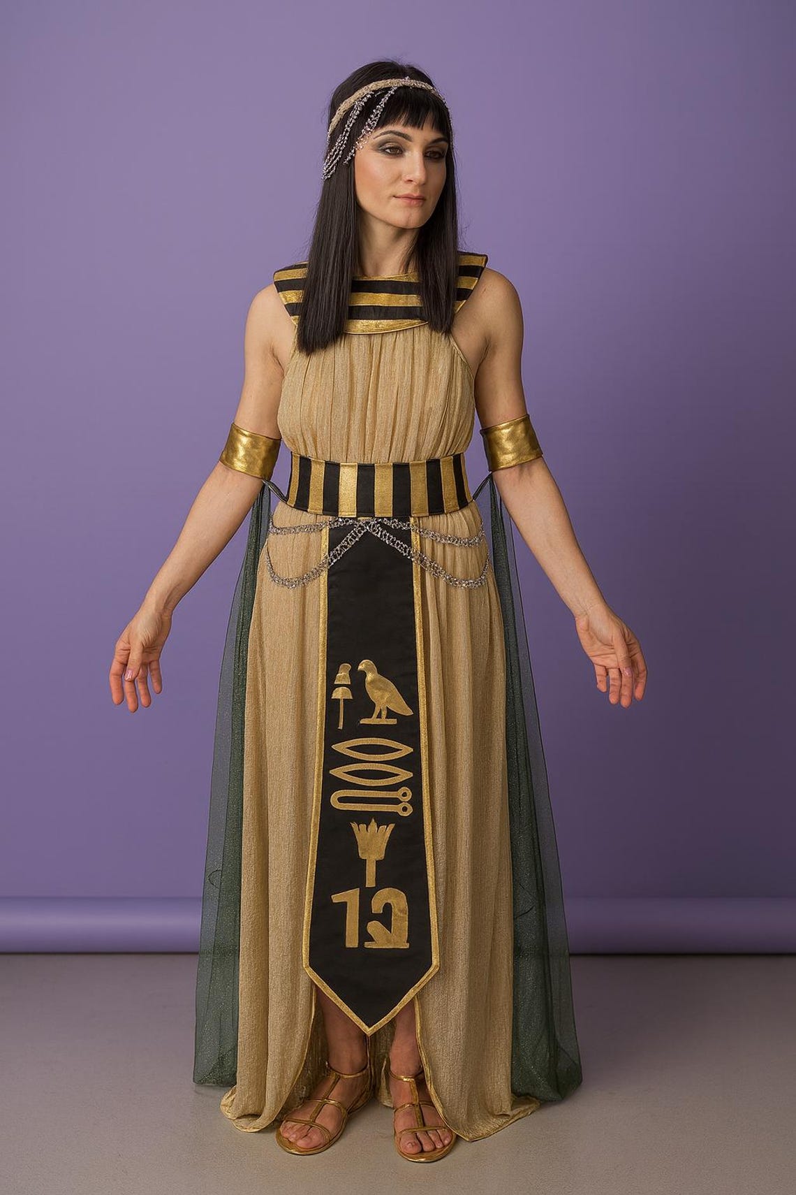 Pharaoh Costume Men – Egyptian King Outfit With Staff & Headdress ...