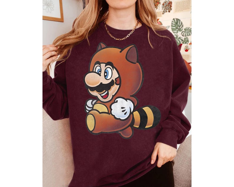Nintendo Super Mario Tanooki Suit Vintage Graphic T-shirt, Funny ...