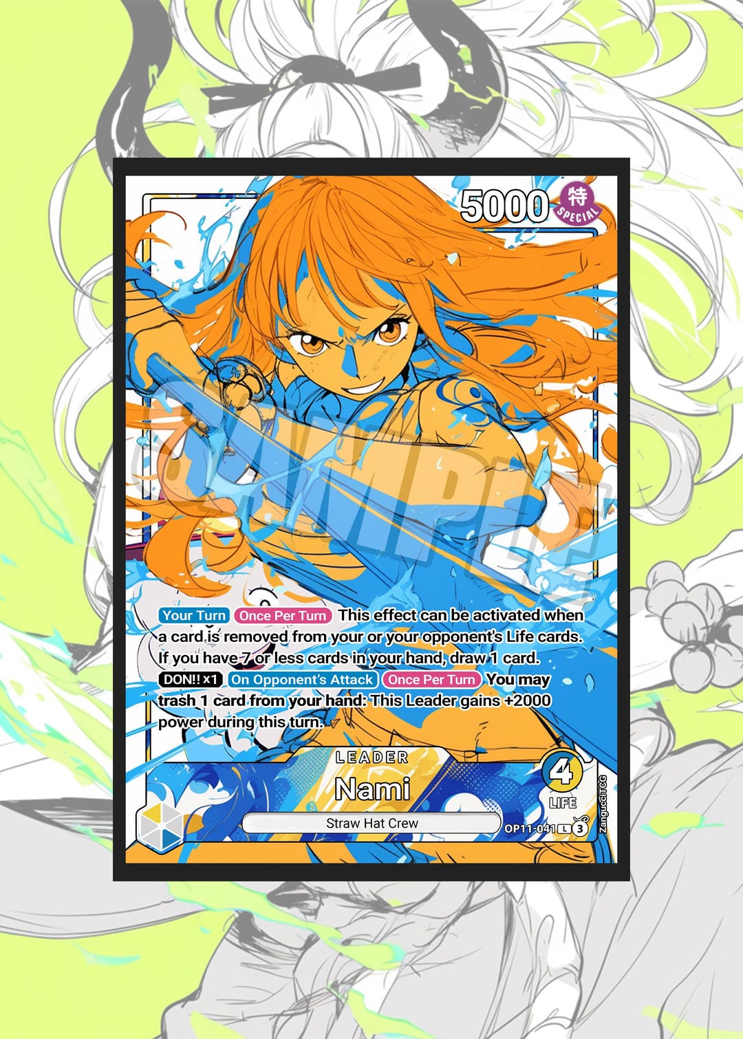 Nami OP11 Custom Leader - Full Holographic - Etsy