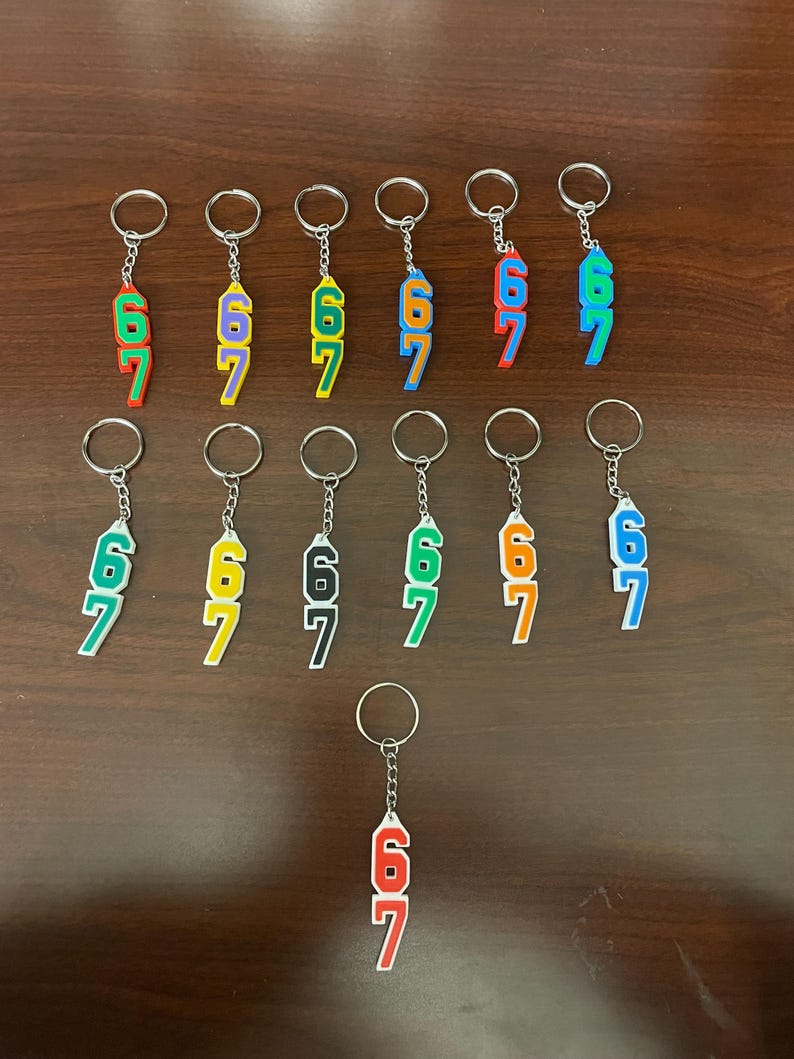6-7 Meme Keychain - Etsy