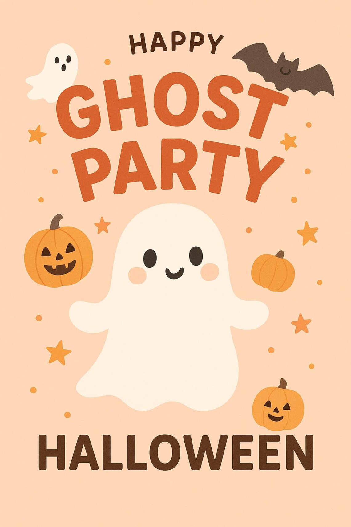 Cute Ghost Poster - Etsy