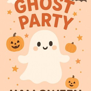 Cute Ghost Poster - Etsy