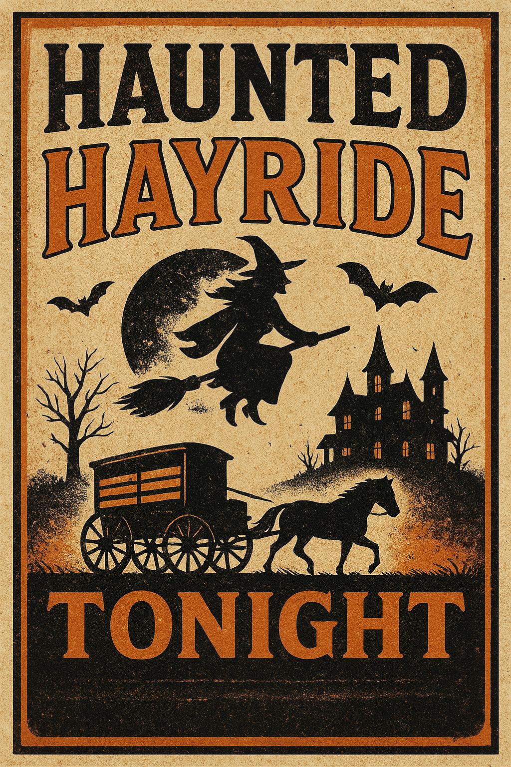 Vintage Haunted Hayride Poster - Etsy