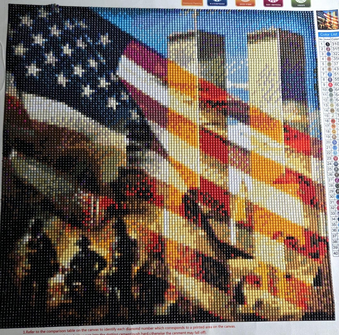 Finished Diamond Art Twin Towers Unframed 12x16 With Border - Etsy