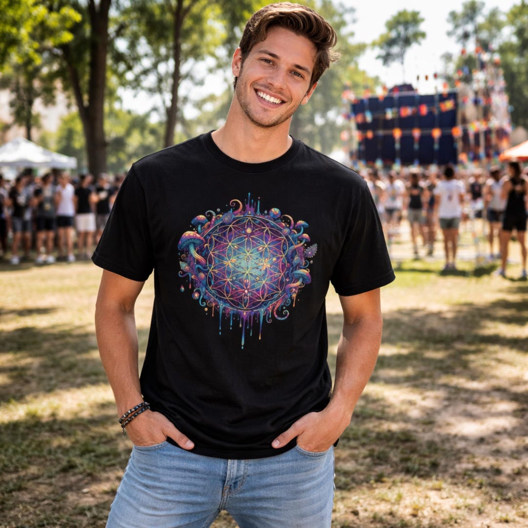 Shpongle T Shirt Sacred Geometry Flower Life T Shirt Psychedelic T ...