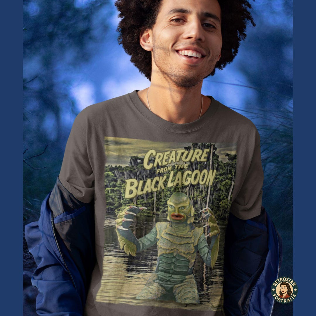 Creature From the Black Lagoon Hand-painted Shirt | Retro Horror Gill ...