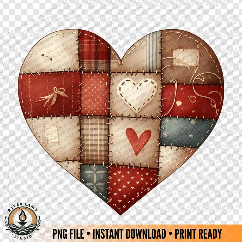 Patchwork Heart Ornaments - Etsy