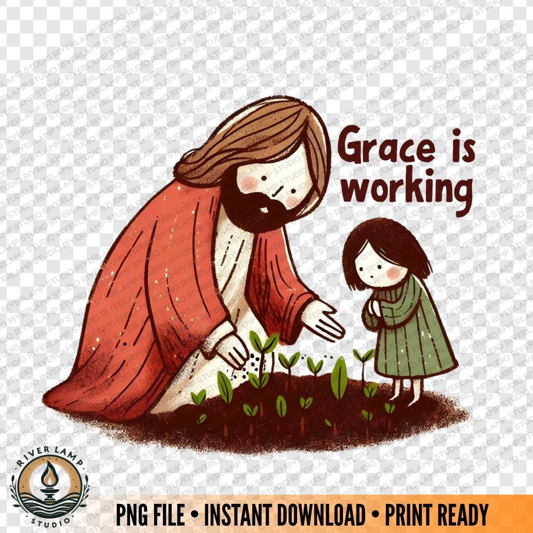Grace is Working PNG | Christian Faith SVG | Jesus Planting Seeds ...