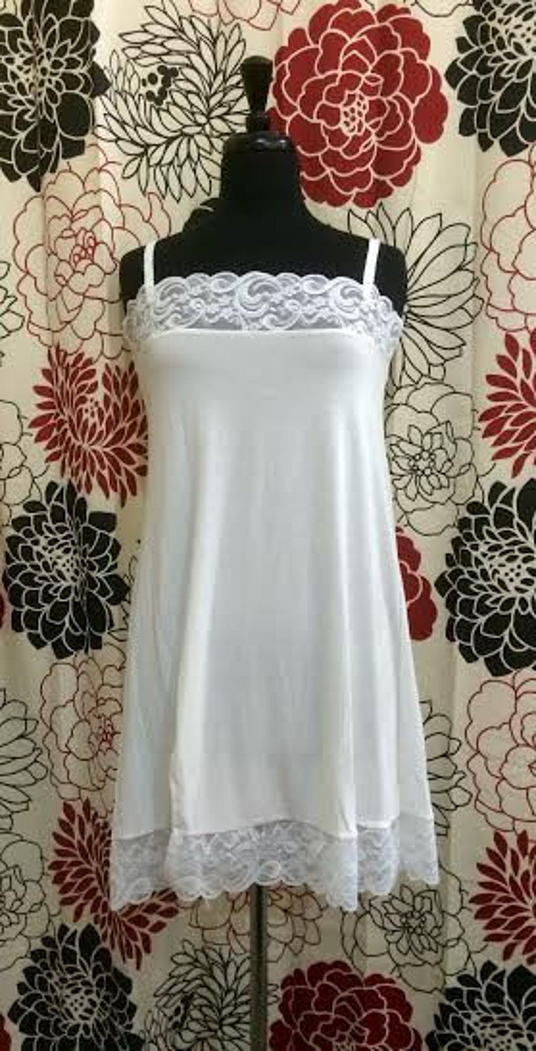 White Bamboo Knit Nighty With Vogue Lace Trim - Etsy