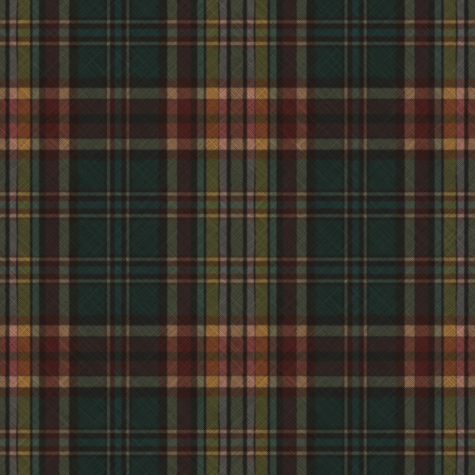 Rustic Autumn Tartan Wallpaper With Faux Linen Texture | Forest Green ...