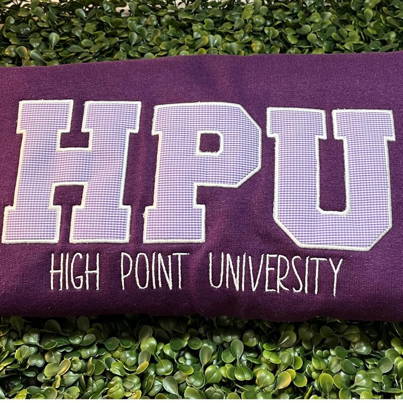 High Point Crewneck, HPU Applique College Sweatshirt, Purple University ...