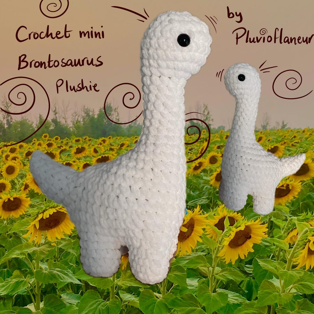 Crochet Mini Brontosaurus Dinosaur Amigurumi Stuffed Animal - Etsy