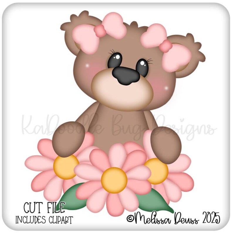 Daisy Flower May Bears Spring Cut File Clipart. Digital Files-svg, Pdf ...