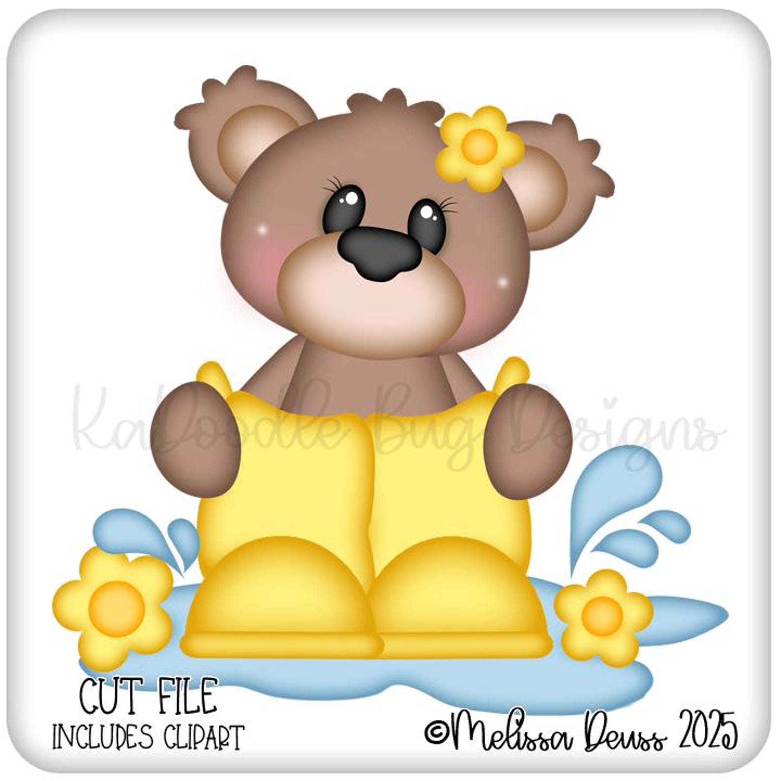 Rainy Day April Bears Spring Cut File Clipart. Digital Files-svg, Pdf ...