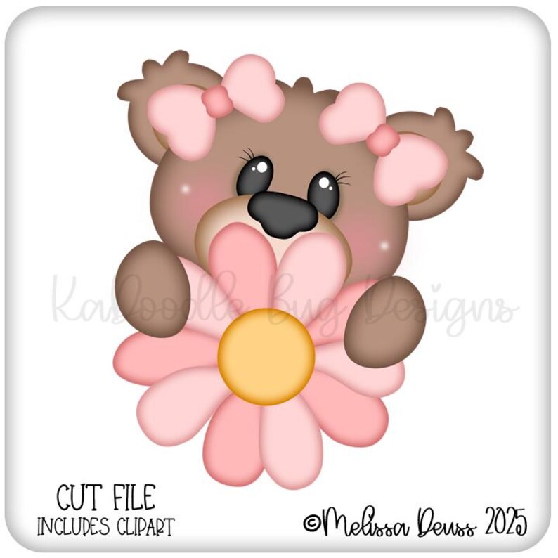Daisy Flower May Bears Spring Cut File Clipart. Digital Files-svg, Pdf ...