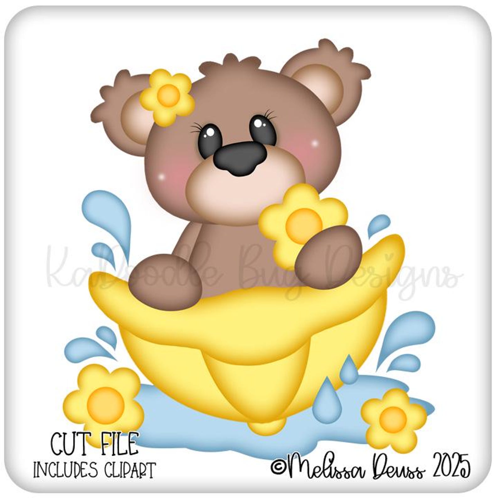 Rainy Day April Bears Spring Cut File Clipart. Digital Files-svg, Pdf ...
