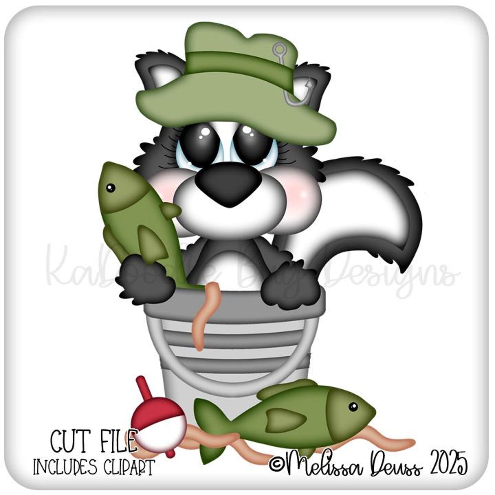 Gone Fishing Skunks Camp Cut File Clipart. Digital Files-svg, Pdf, Mtc ...