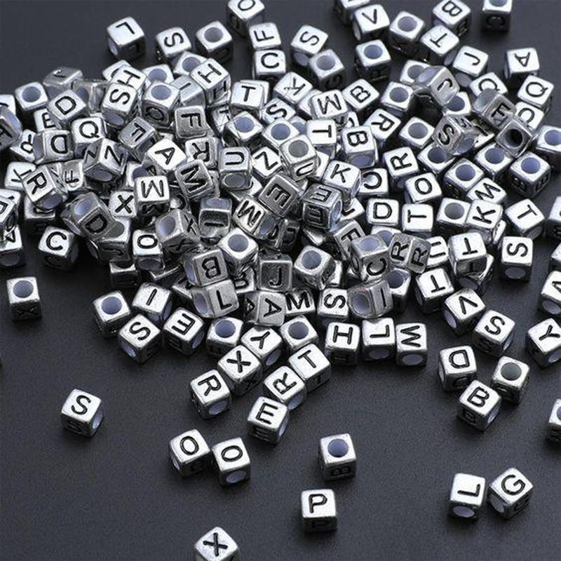 Metal Alphabet Beads - Etsy