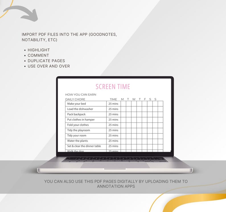 Kids Chore Chart Printable | Responsibility Tracker Checklist Digital ...