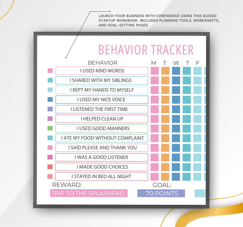 Kids Chore Chart Printable | Responsibility Tracker Checklist Digital ...