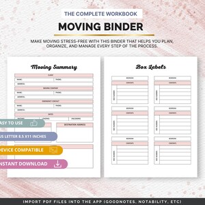 Moving Binder Printable: Checklist, Packing, Address Change Tracker ...