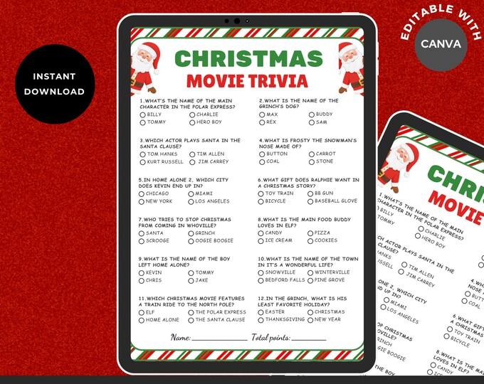 Christmas Movie Trivia | Christmas Movie Trivia Game | Christmas Party ...
