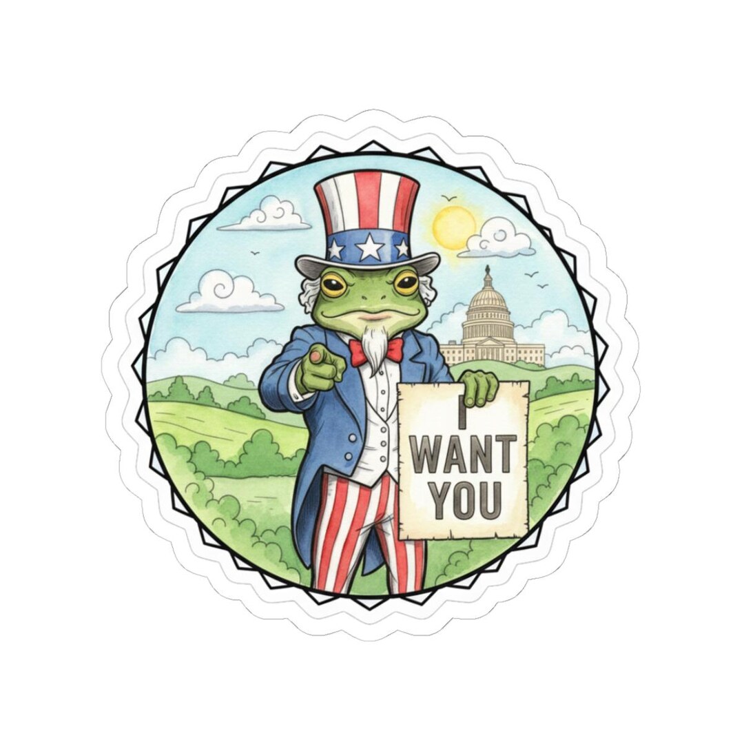 Uncle Sam Frog Sticker: Patriotic Vinyl Decal, Americana Humor - Etsy