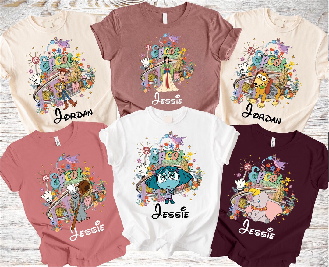 Custom Disney All Character Epcot 2026 Shirt, Disney Epcot Matching ...