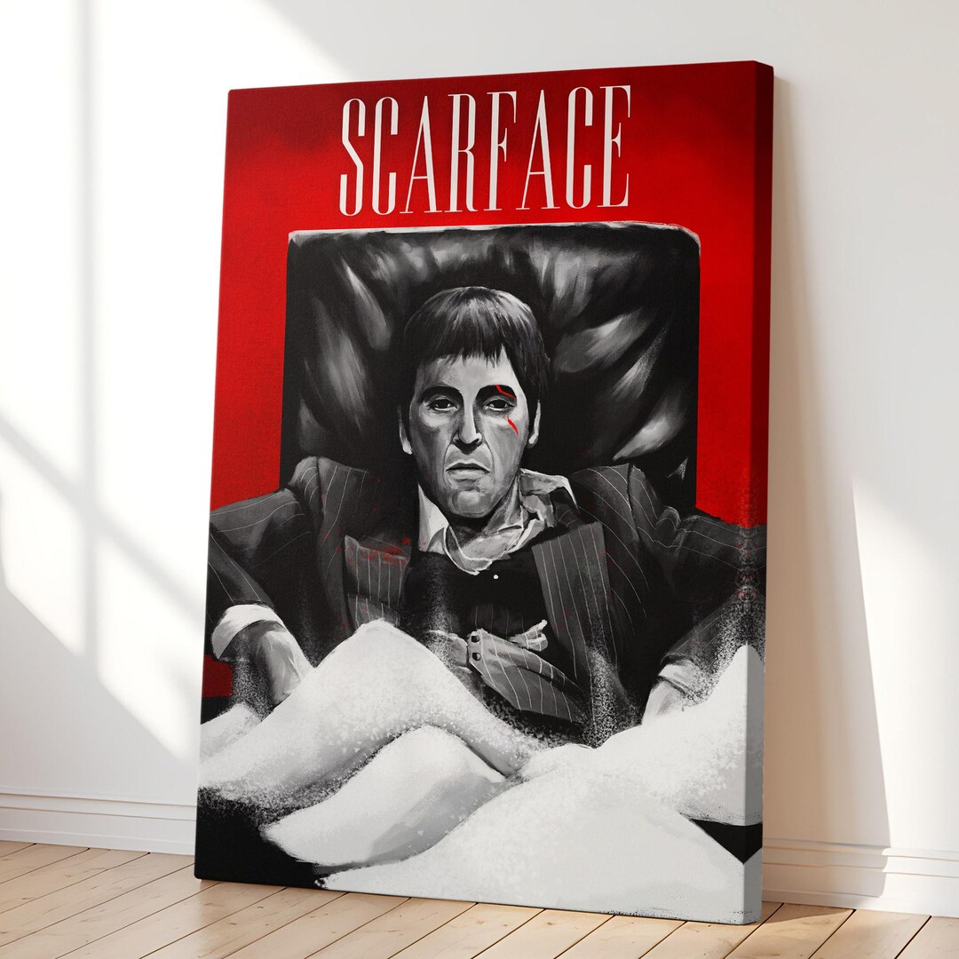 Black and Red Scarface Movie Art Print on Canvas - Tony Montano Pop ...