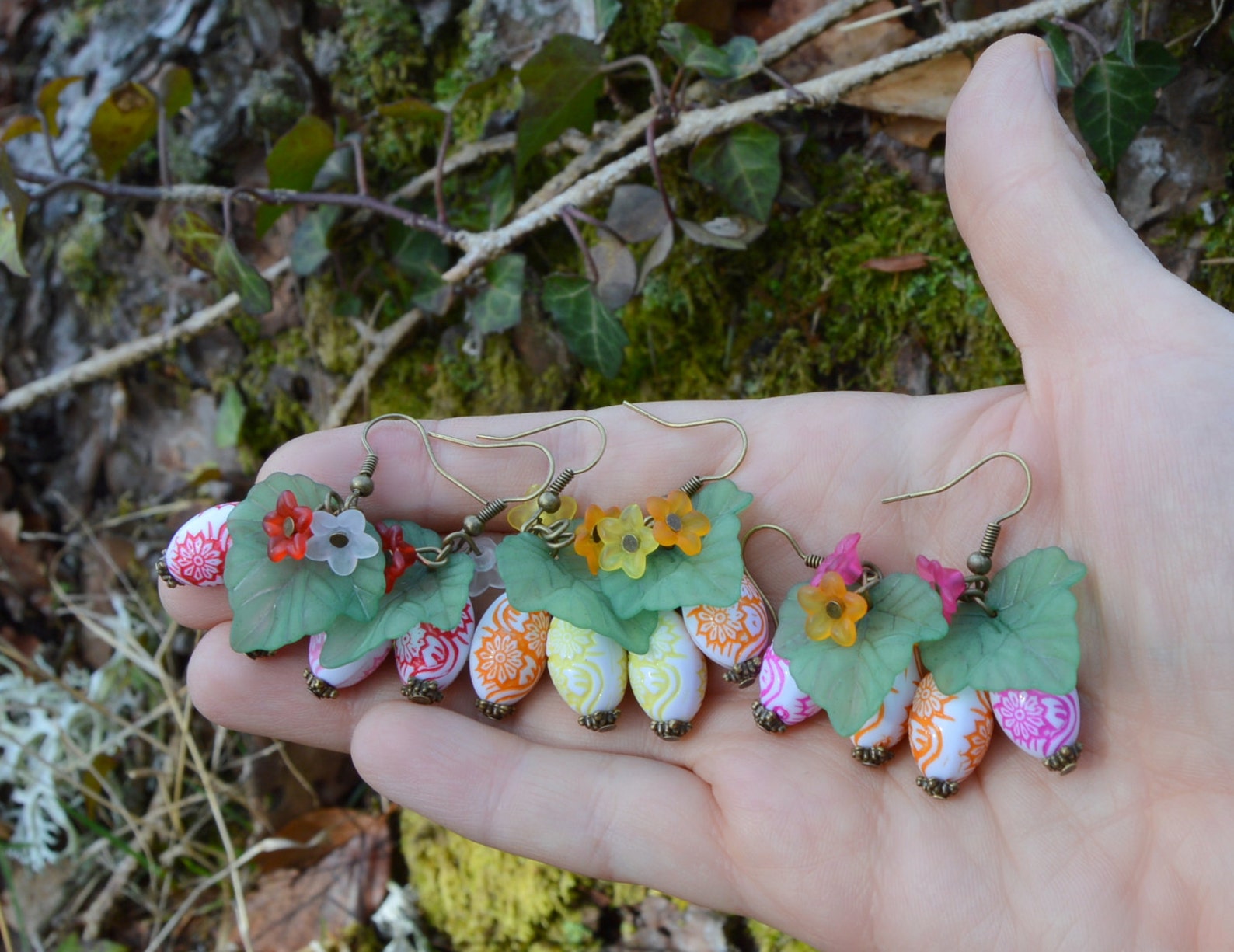 Easter Egg Necklace, Birds Nest Pendant, Pisanki Eggs Easter Necklace ...
