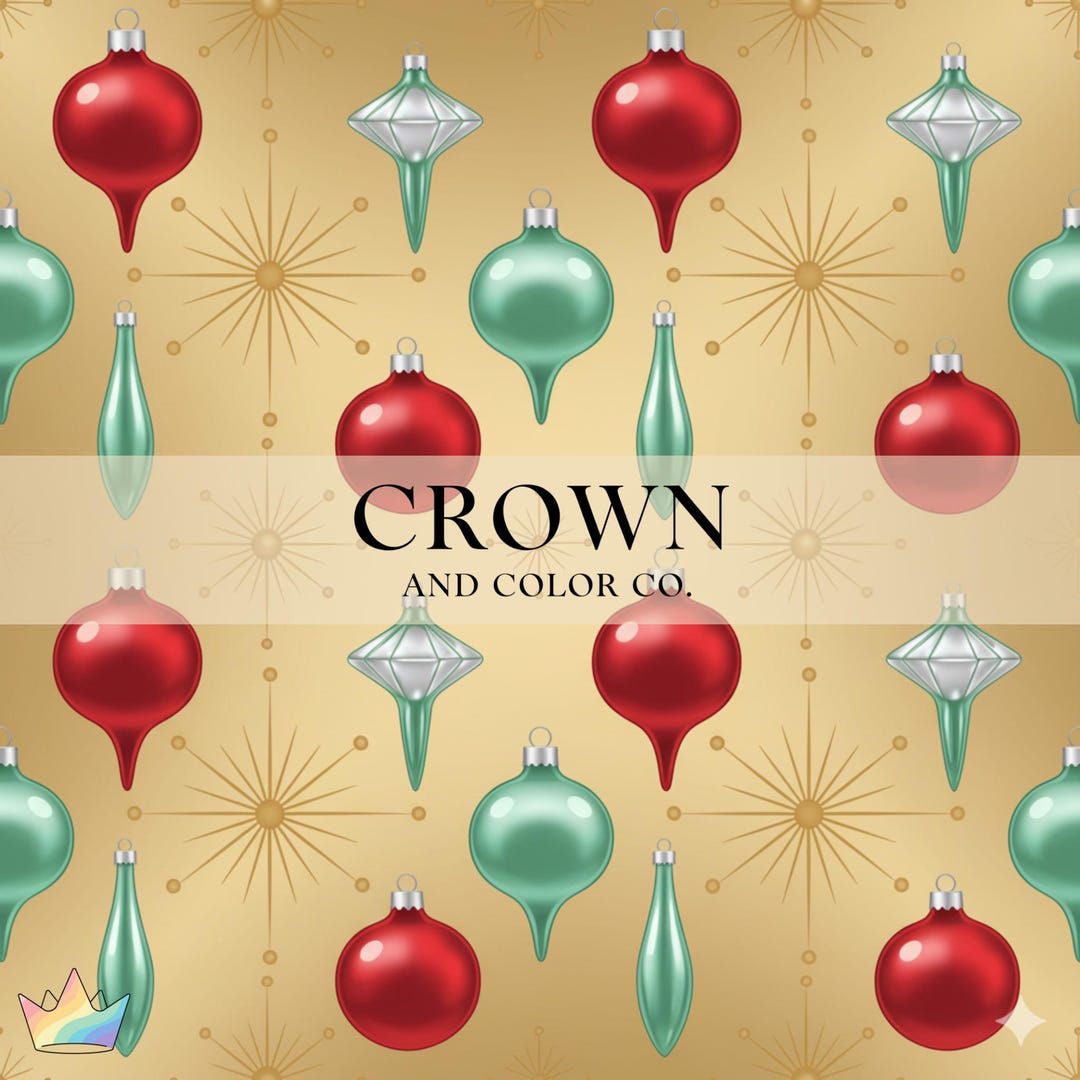 Vintage Christmas Ornament Collage – Retro Bauble Seamless Pattern ...