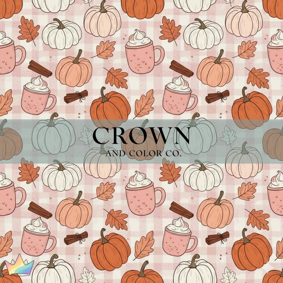 Pumpkin Spice Seamless Pattern – Hand-drawn Autumn Design (digital ...