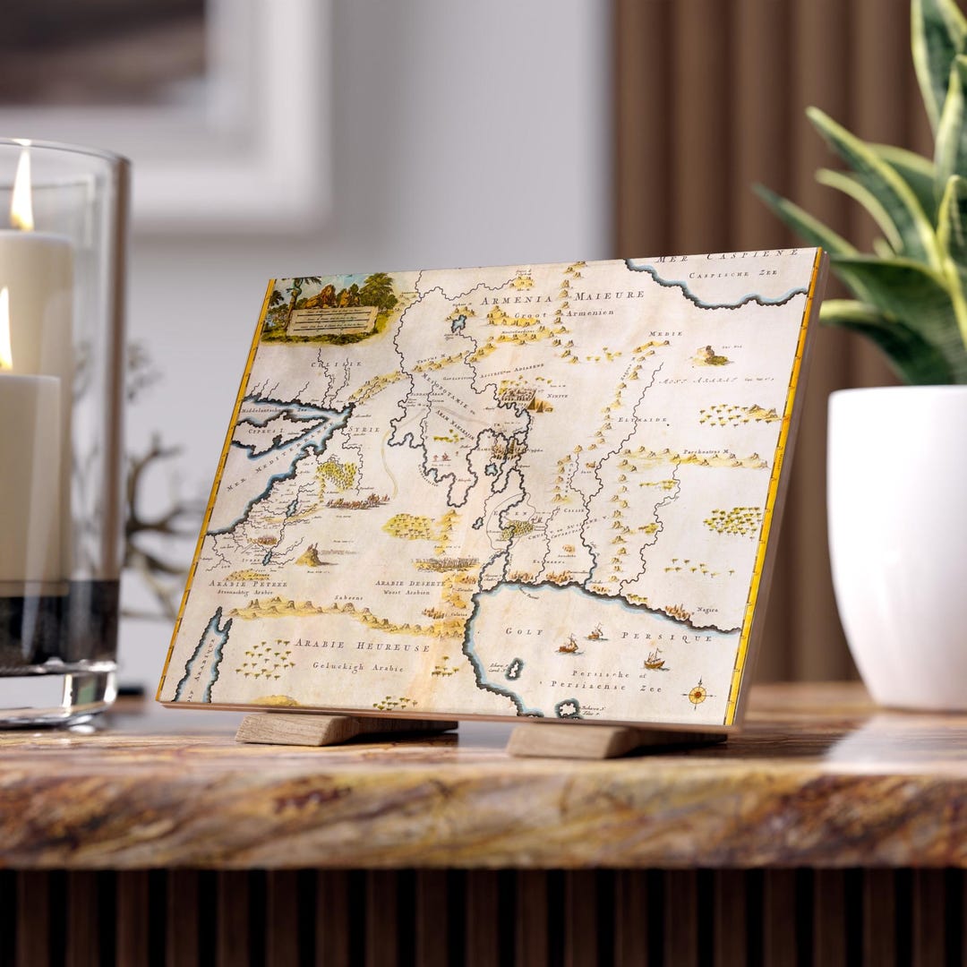 Vintage Earthly Paradise Map Ceramic Tile: Biblical Cartography - Etsy