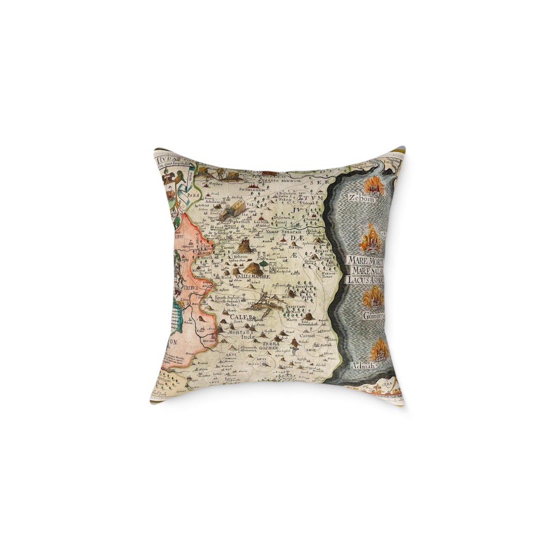 Tribes of Judah & Simeon With the Dead Sea Vintage Map Pillow ...