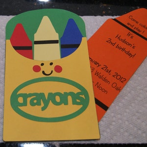 Crayon Box Birthday Invitations, Personalized, Made to Order, Set of 10 ...
