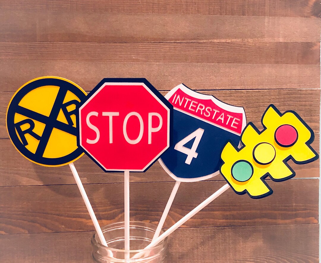 Traffic Signs Centerpiece Picks - Etsy