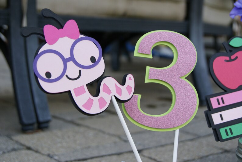 Bookworm Centerpiece Picks - Etsy