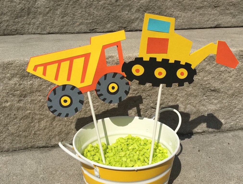 Construction Bulldozer Dump Truck Centerpiece Picks - Etsy
