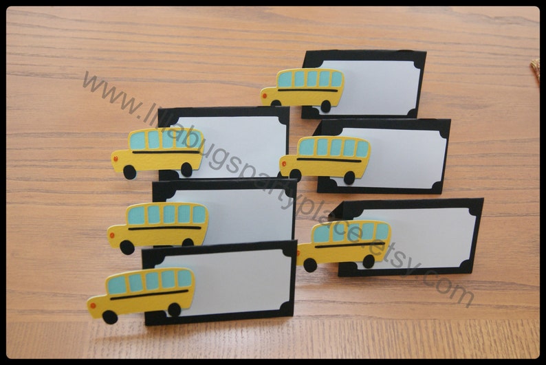 Bus Back to School Wheels on the Bus Food Label/place Card - Etsy