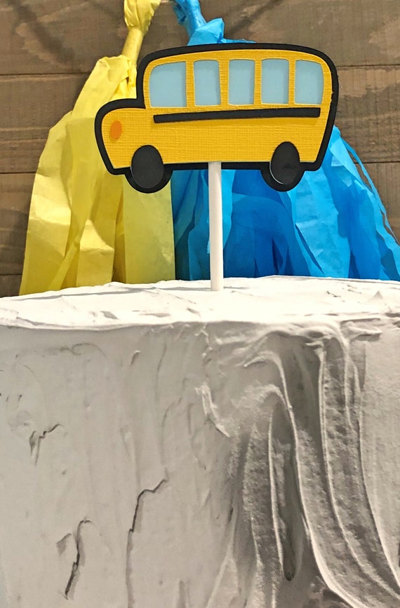 Bus Cupcake Toppers. Bus Party Back to School Wheels on the | Etsy