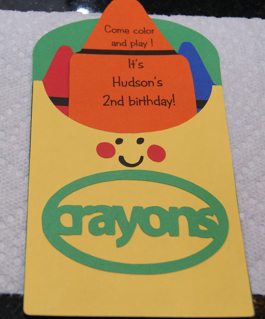 Crayon Box Birthday Invitations, Personalized, Made to Order, Set of 10 ...