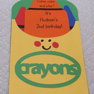 Crayon Box Birthday Invitations, Personalized, Made to Order, Set of 10 ...