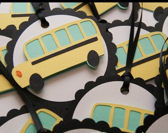 Wheels on the Bus Girl Gift Tags/ Wheels on the Bus Gift - Etsy