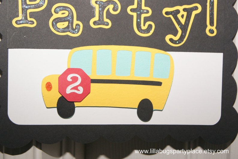 School Bus Party Door Sign Personalized - Etsy